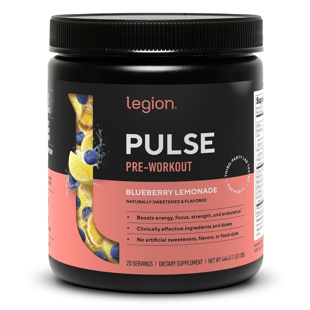 LEGION pre-workout blueberry lemonade flavor