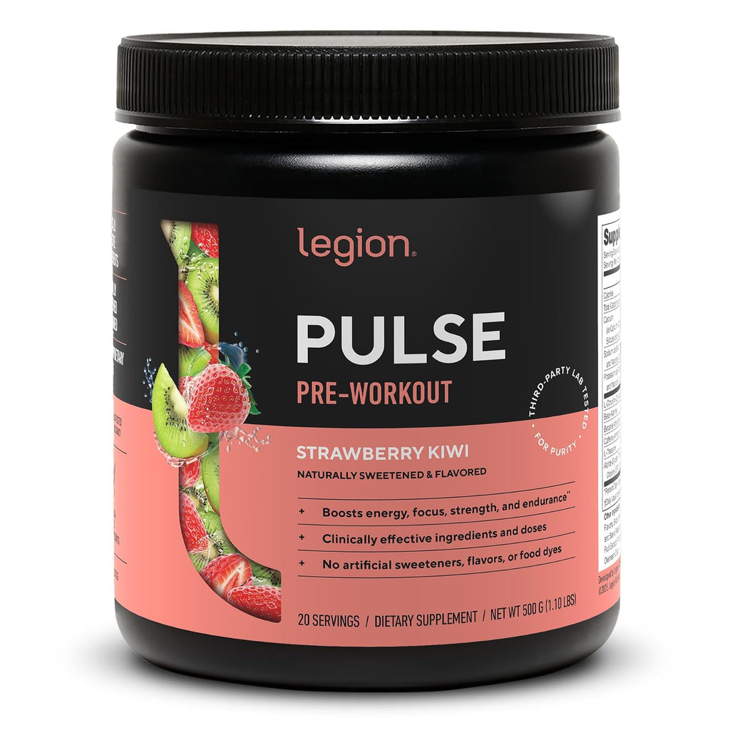 LEGION pre-workout strawberry kiwi flavor