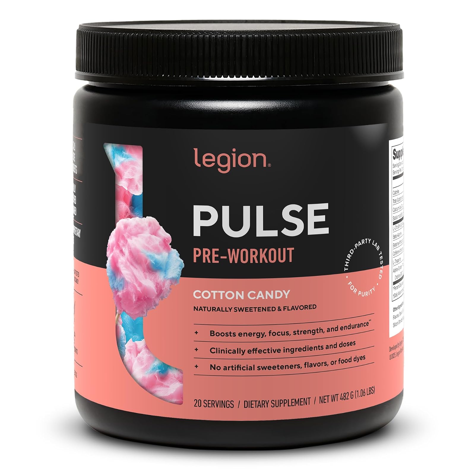 LEGION Pulse Pre-Workout cotton candy flavour