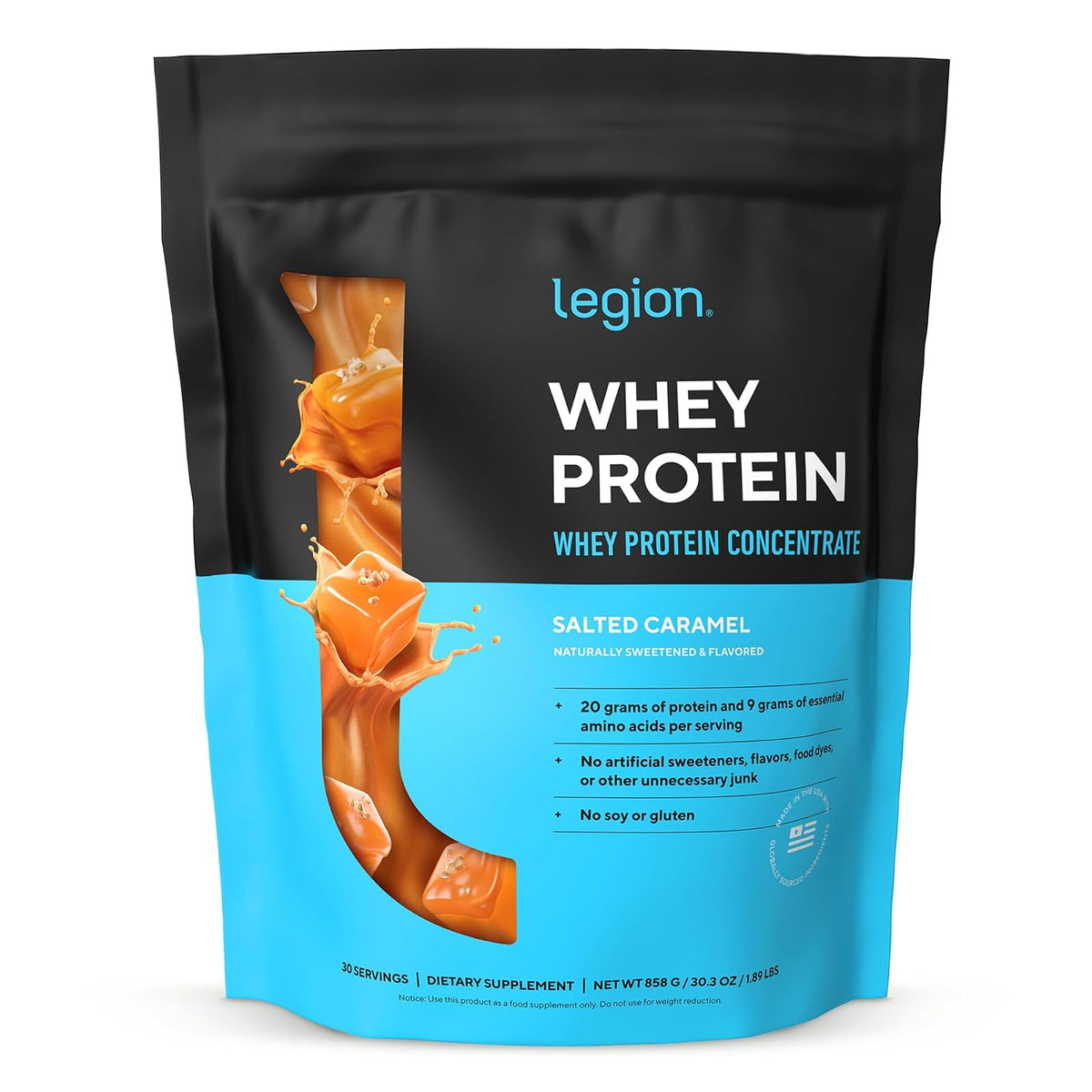 LEGION whey protein salted caramel flavour