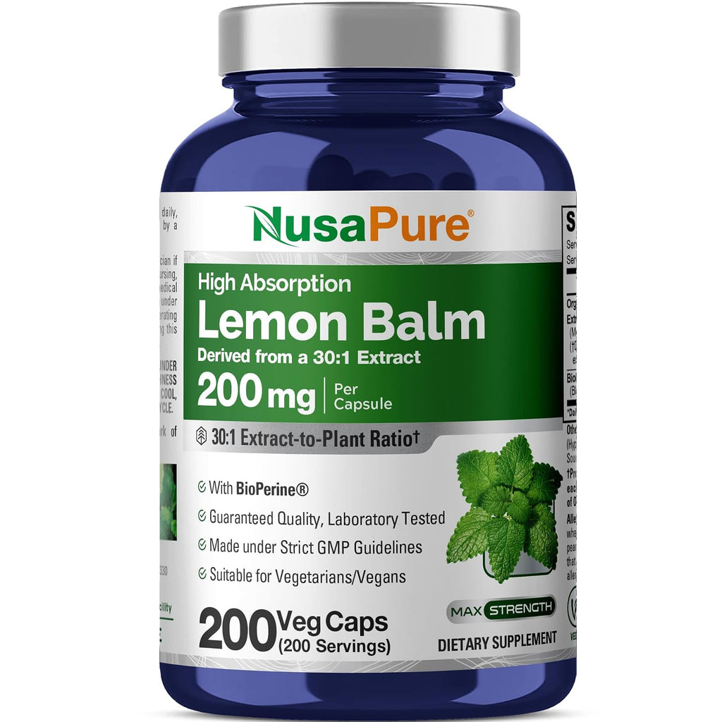 lemon balm 200 mg veggie capsules