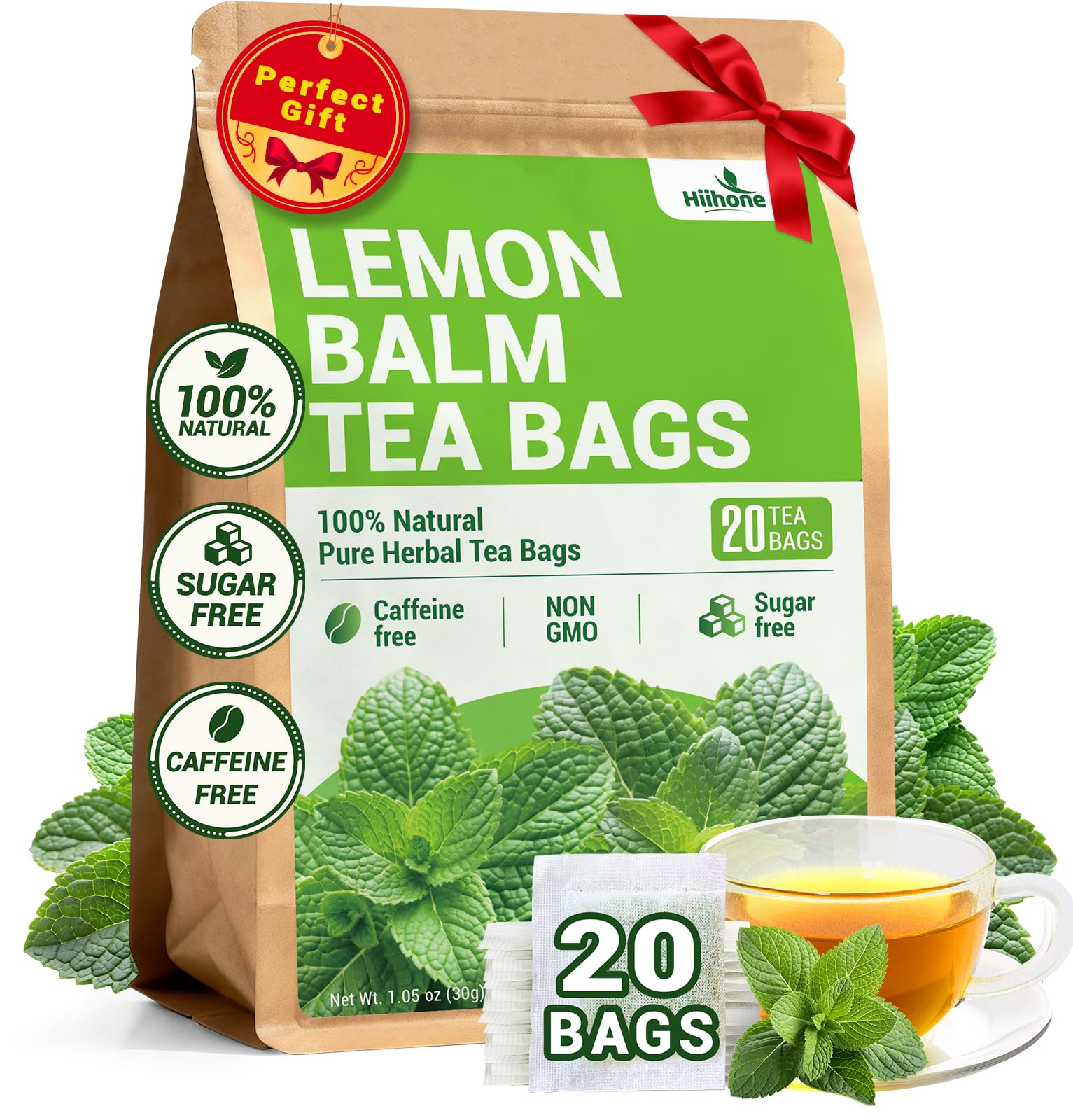 lemon balm herbal tea bags for relaxation