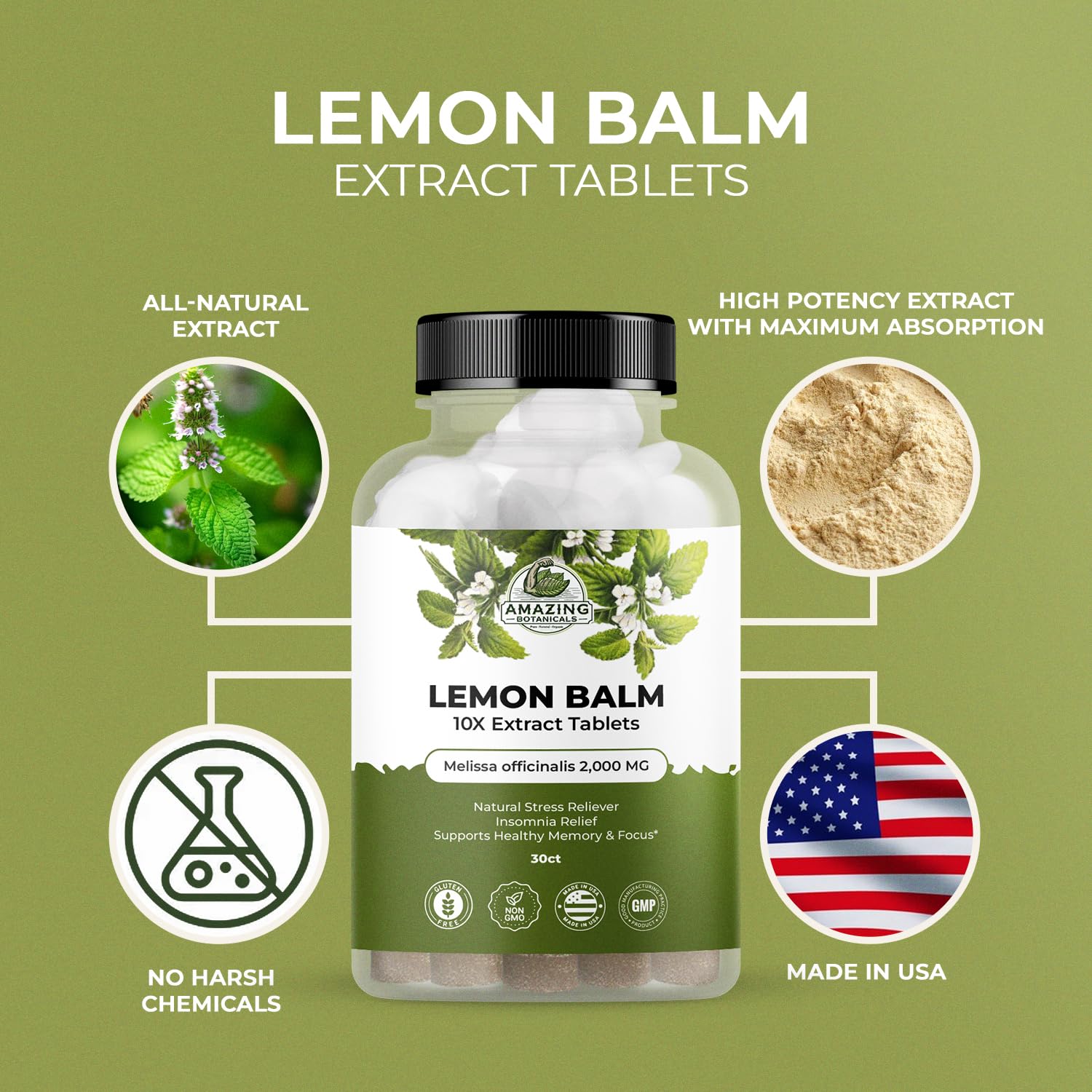 Lemon Balm tablets for mental clarity
