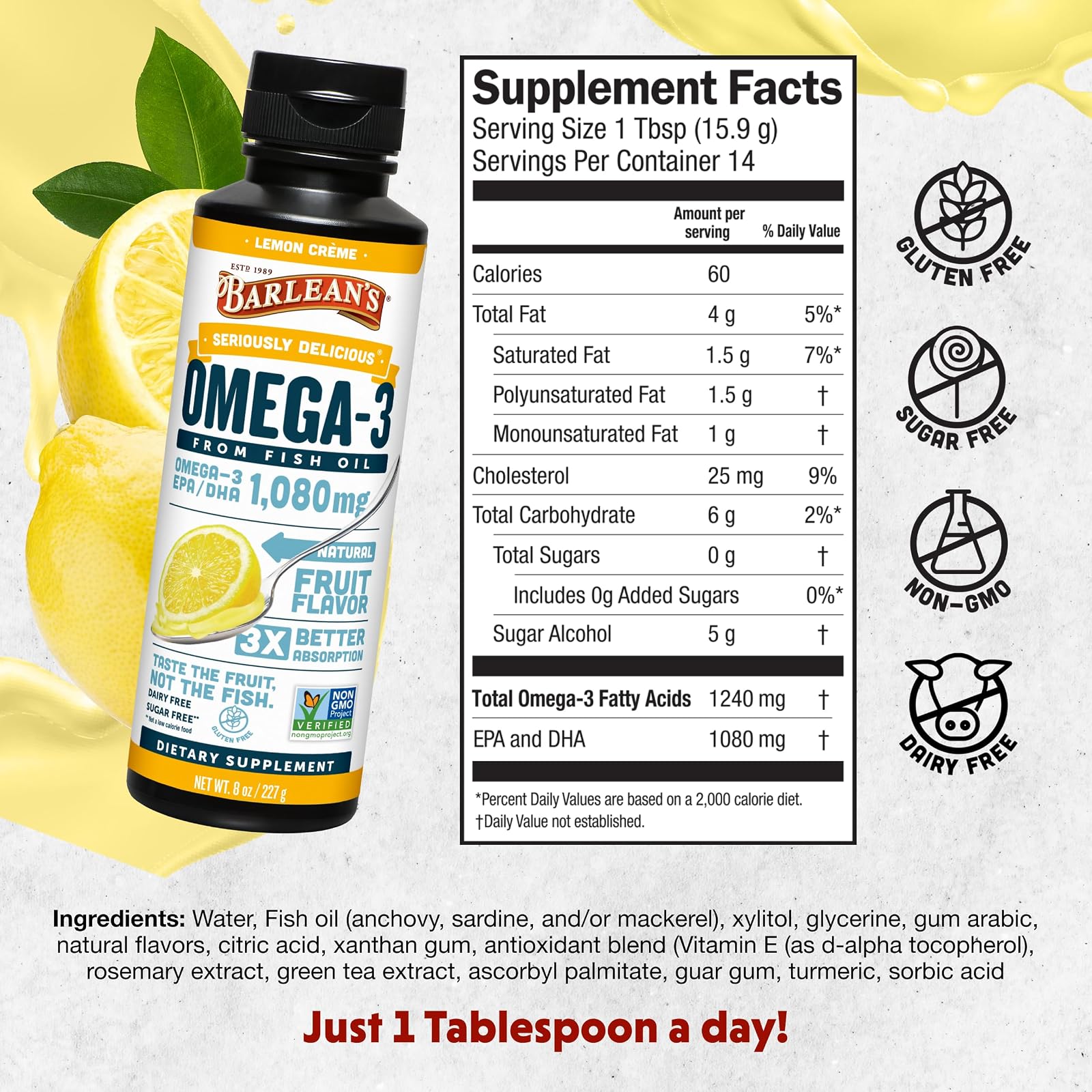 Lemon creme omega 3 fish oil