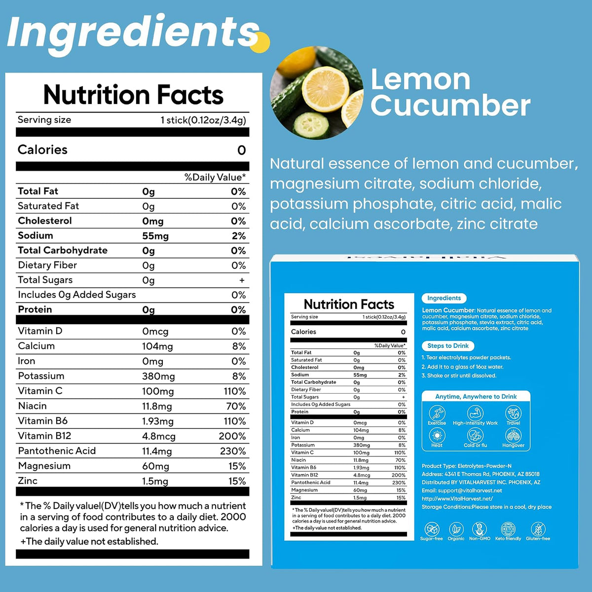 lemon cucumber electrolyte drink mix