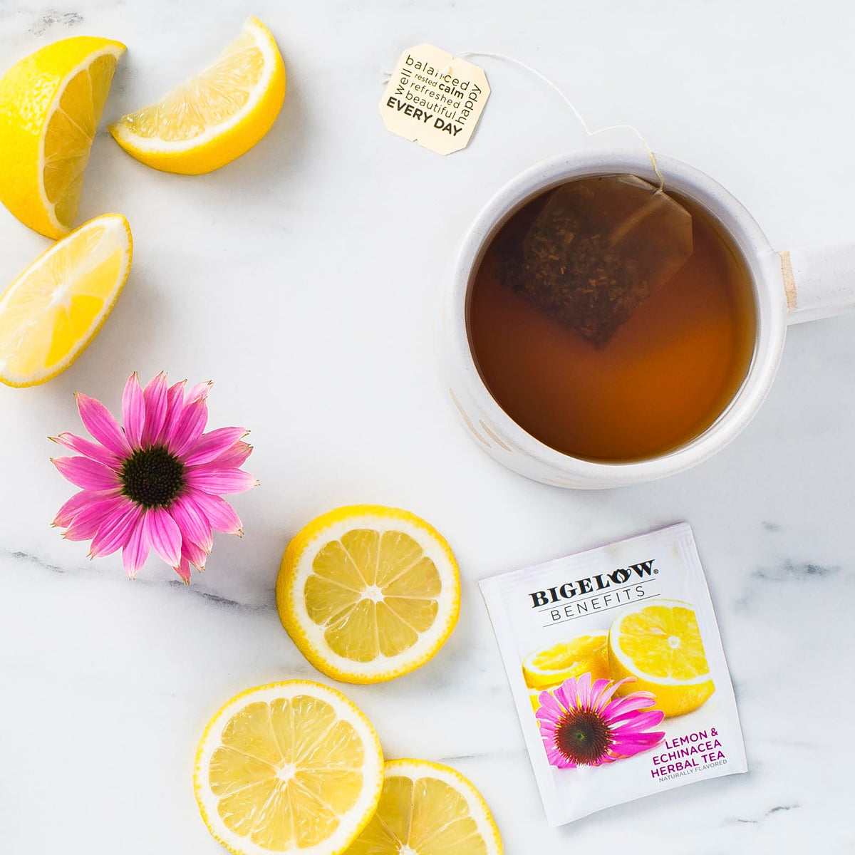 Lemon echinacea tea for immunity