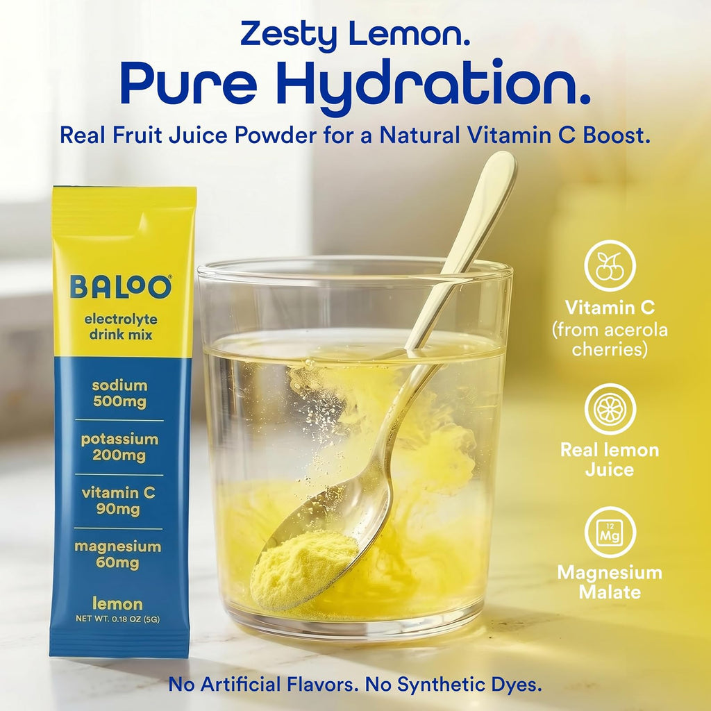 Lemon electrolyte packets for hydration