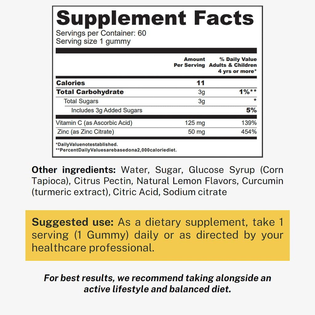 lemon-flavored zinc chewables