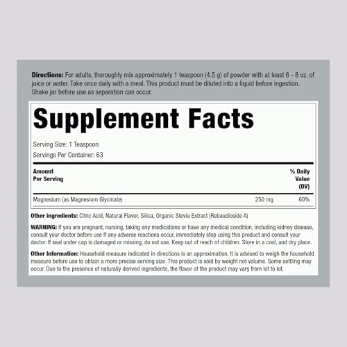 lemon flavour magnesium glycinate powder