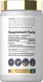 Lemon flavour magnesium supplement powder