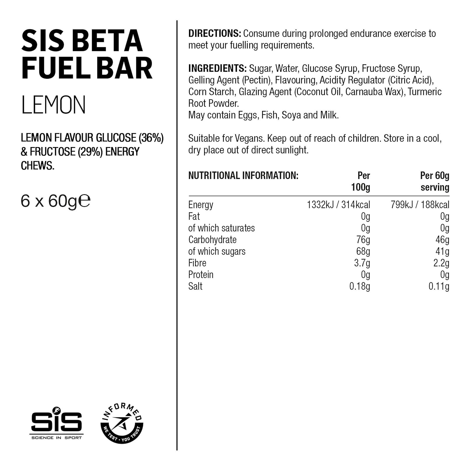 lemon flavoured endurance chews