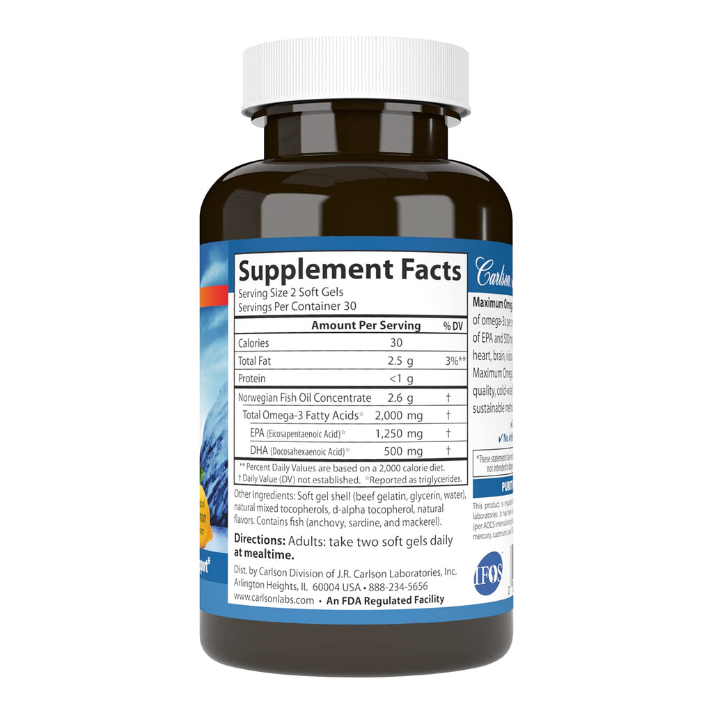 Lemon flavoured omega 3 supplement