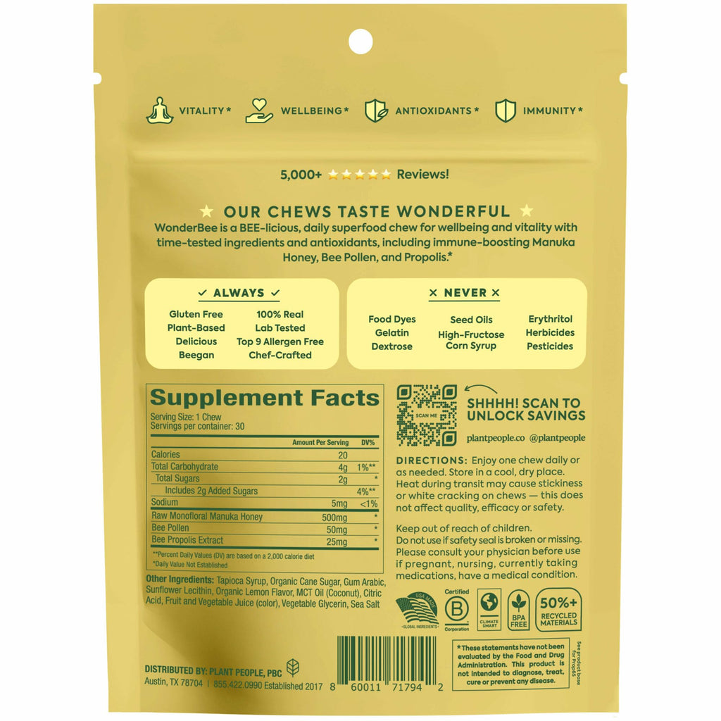 Lemon-flavoured superfood chews
