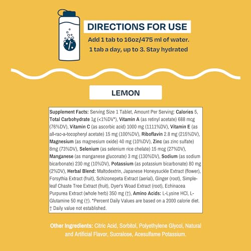 Lemon flavoured vitamin C tablets
