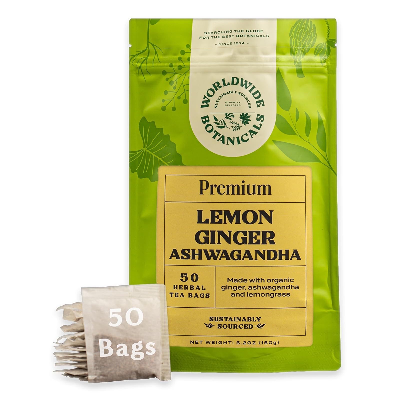 lemon ginger ashwagandha tea bags
