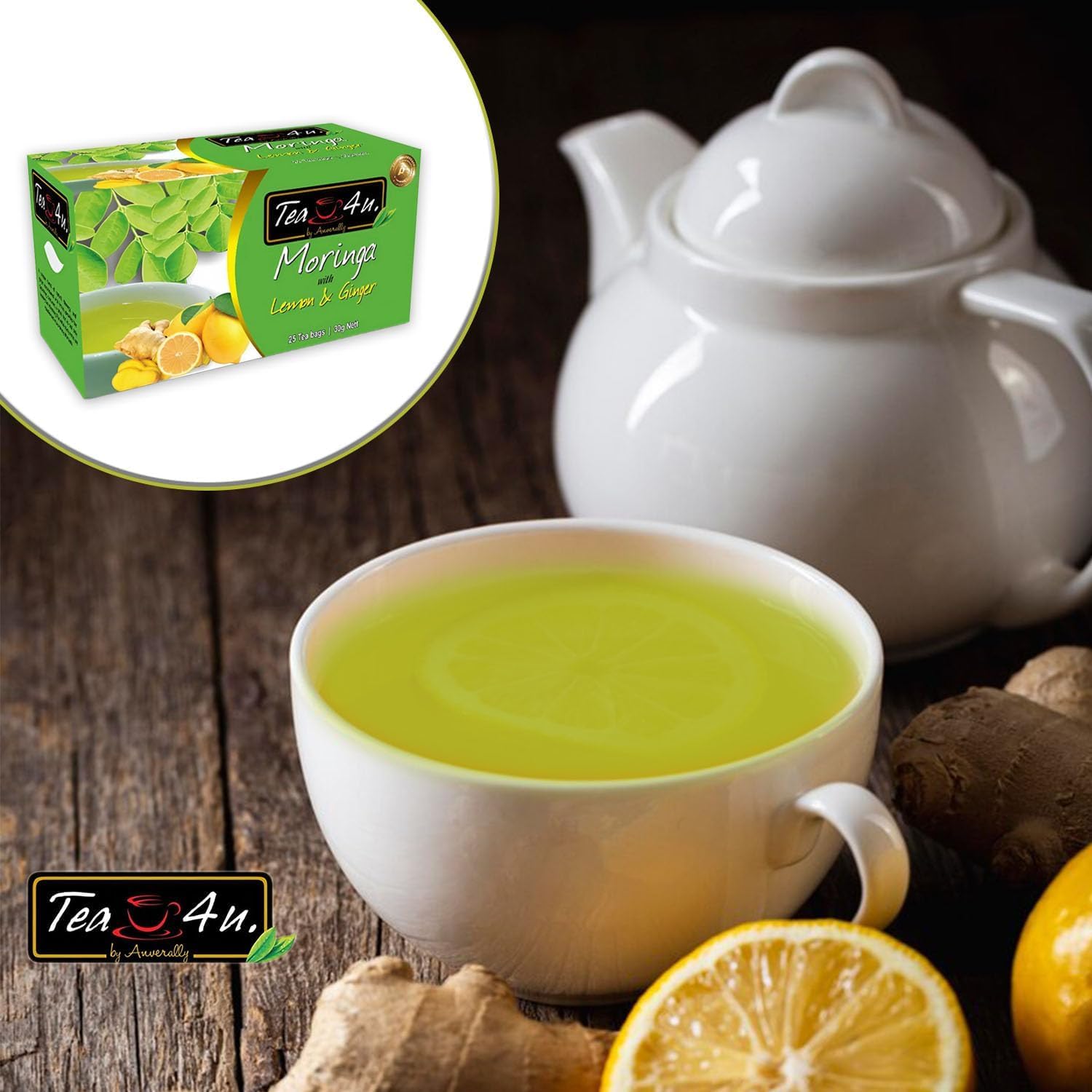 Lemon ginger tea for wellness