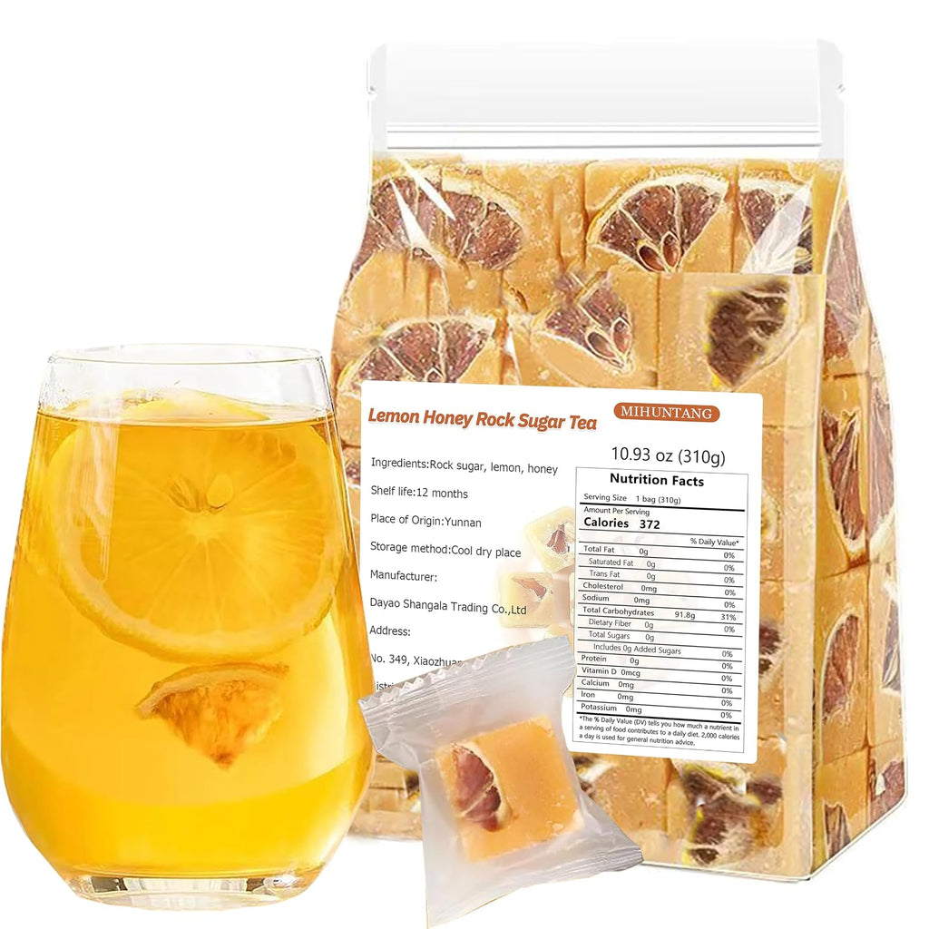 Lemon honey rock candy tea cubes