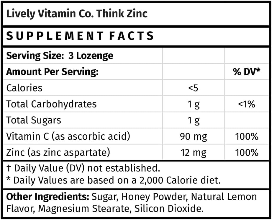 Lemon honey zinc lozenges for cold relief