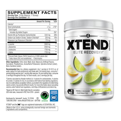 Lemon lime BCAA powder for hydration