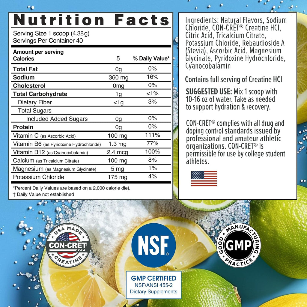 Lemon lime creatine electrolyte blend