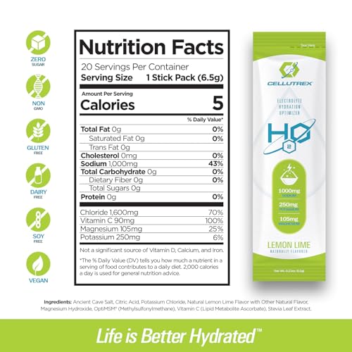 Lemon lime electrolyte drink mix sticks