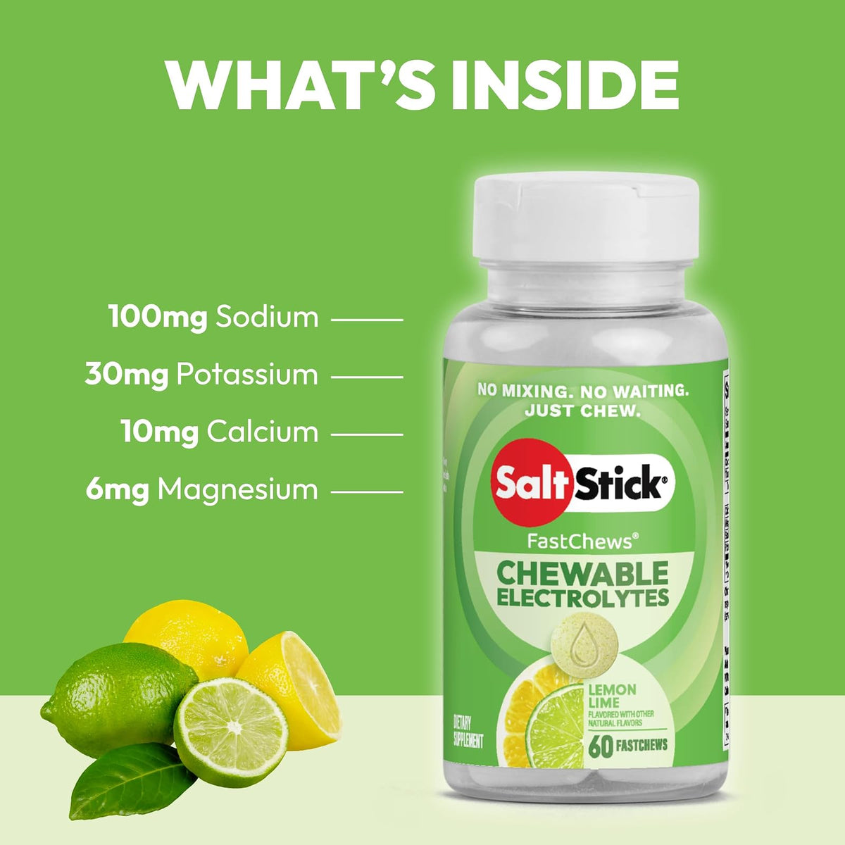 Lemon lime electrolyte fastchews for energy