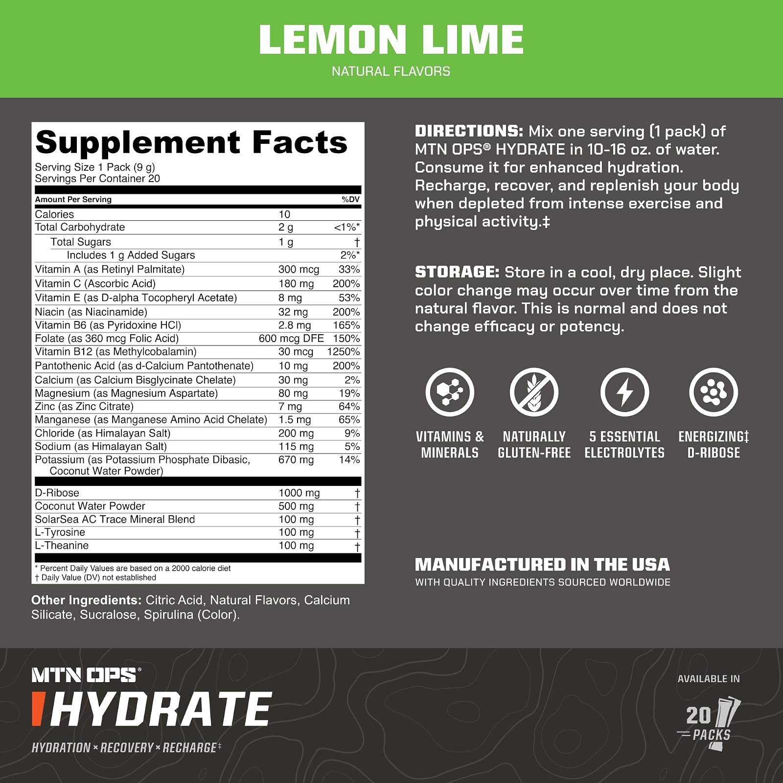 lemon lime flavour electrolyte drink mix