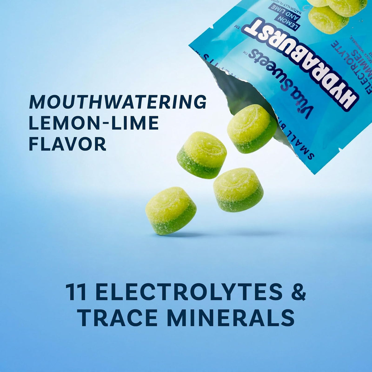 lemon lime flavour electrolyte gummies