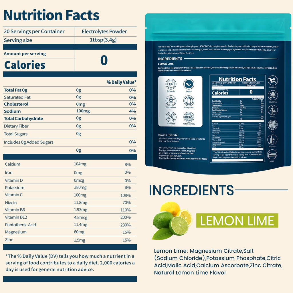 lemon lime flavour electrolyte hydration