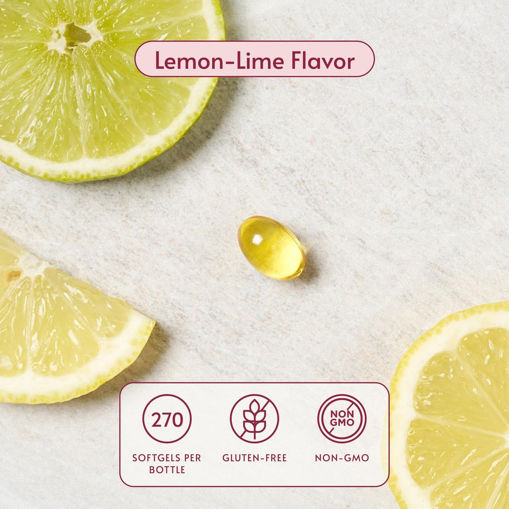 Lemon lime flavour fish oil softgels