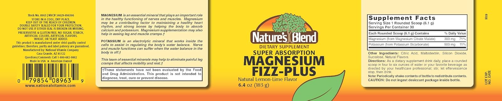Lemon-lime magnesium fizz for energy boost