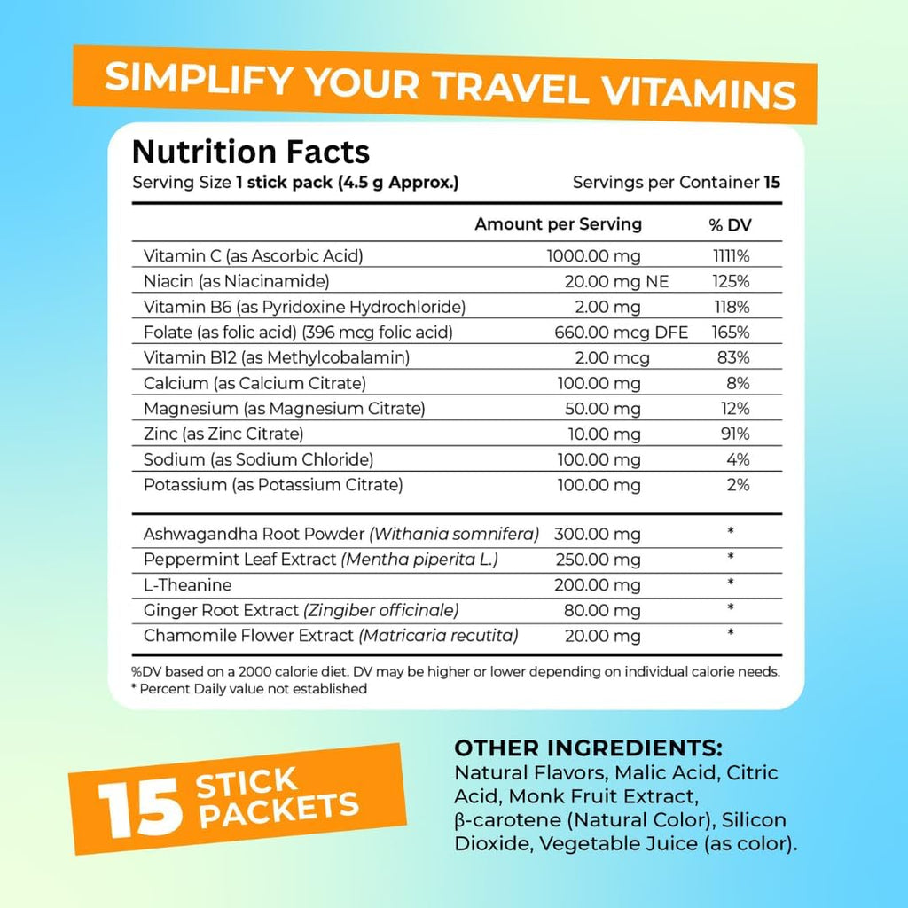 lemon lime travel vitamin tonic