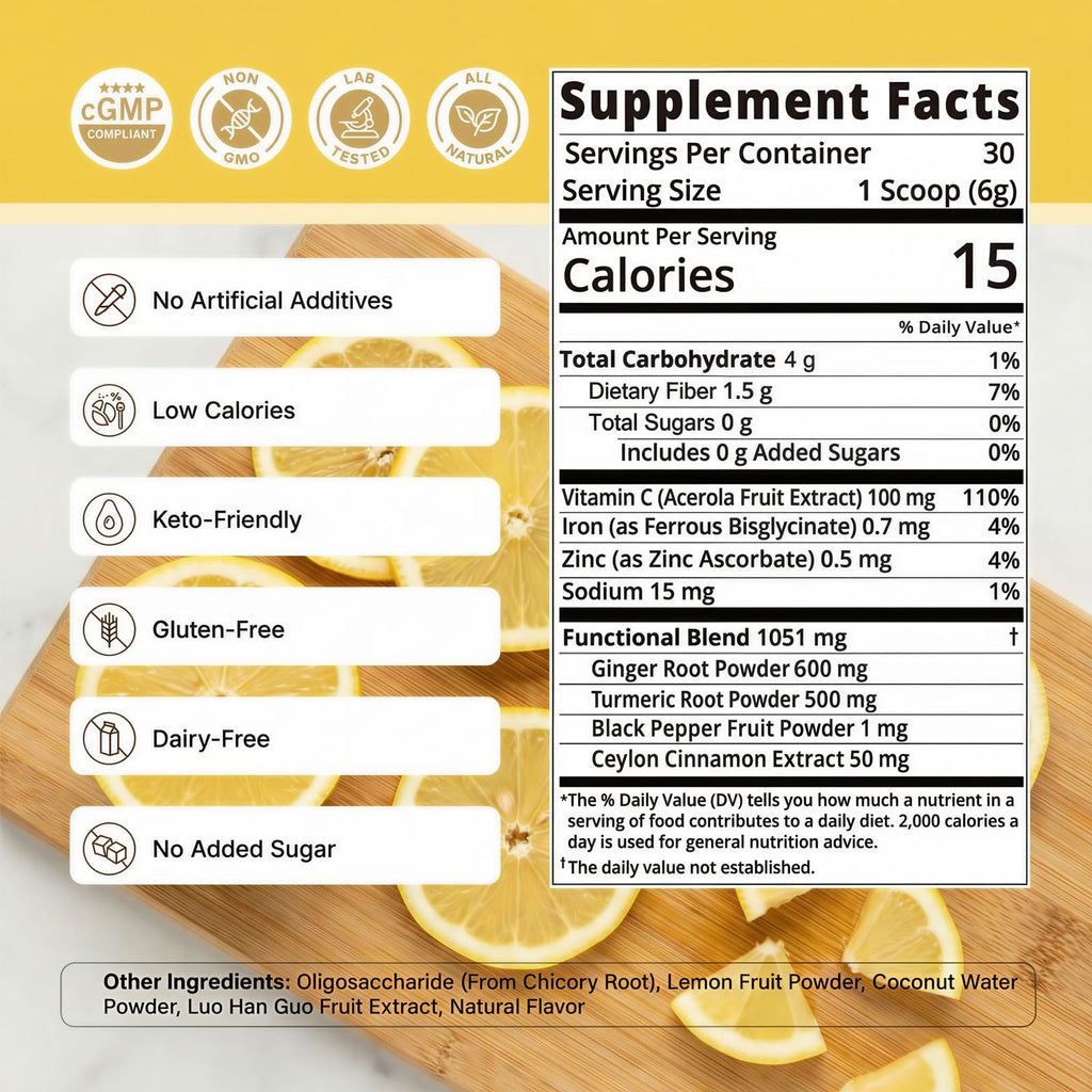 Lemon turmeric drink mix