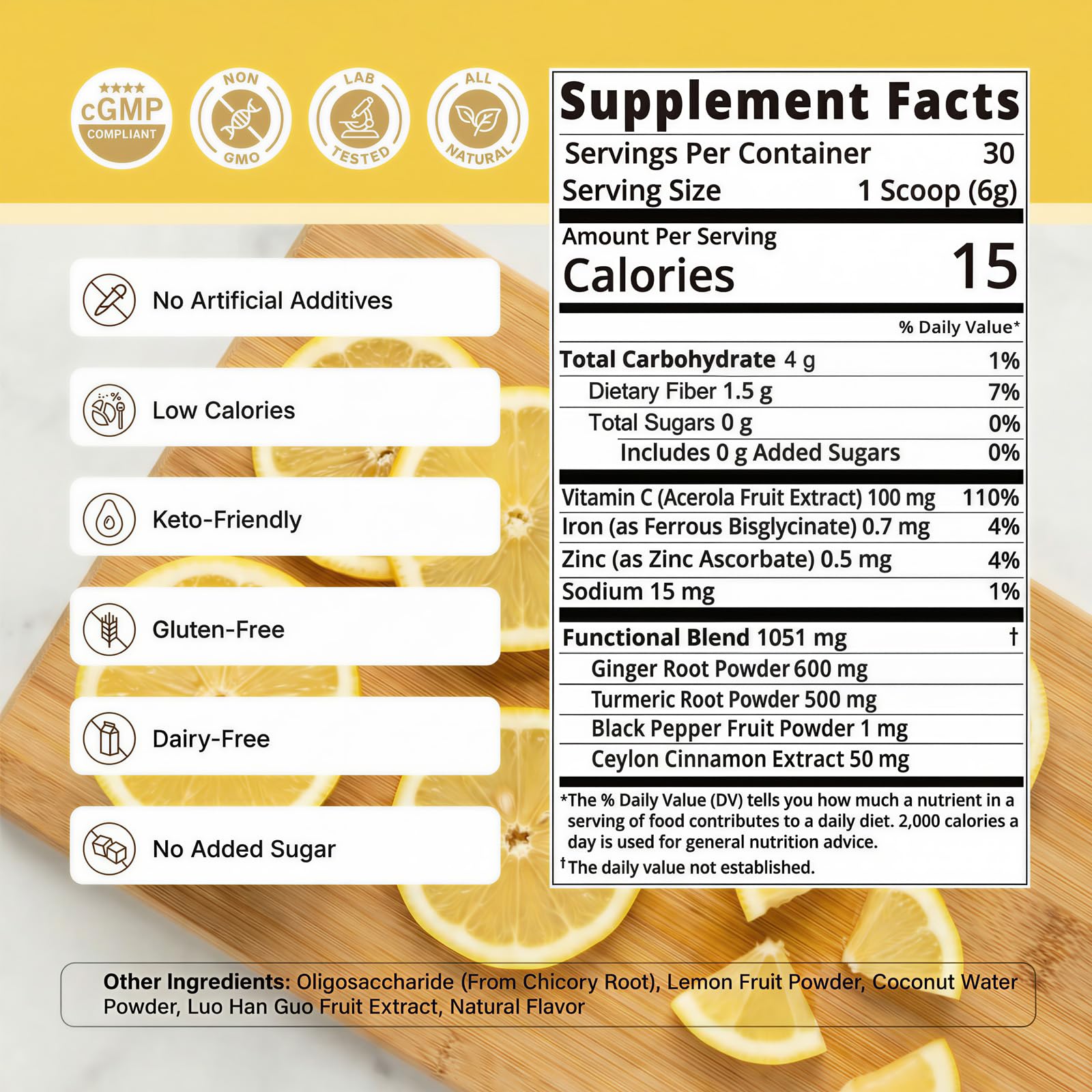 Lemon turmeric drink mix