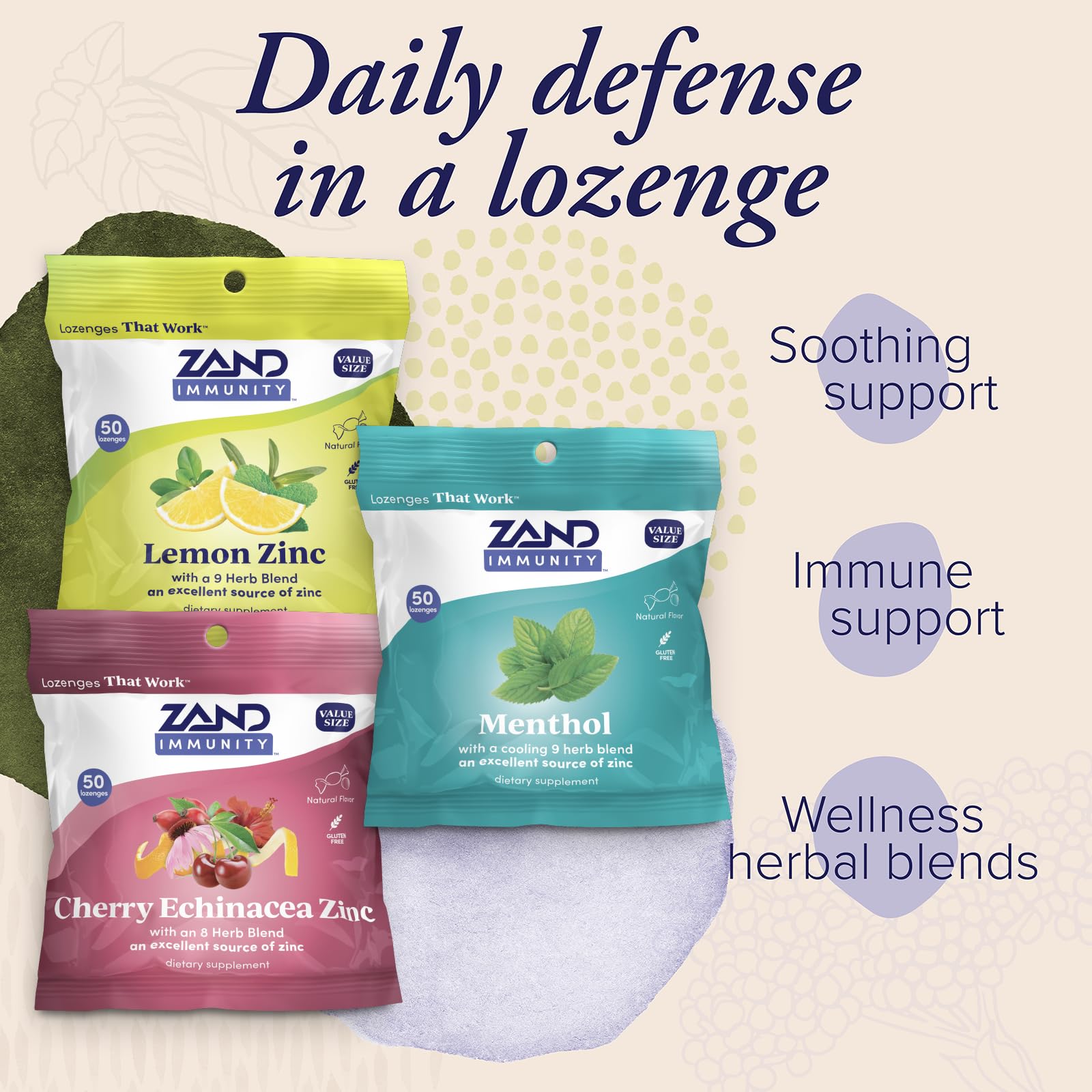 Lemon zinc throat lozenges for relief