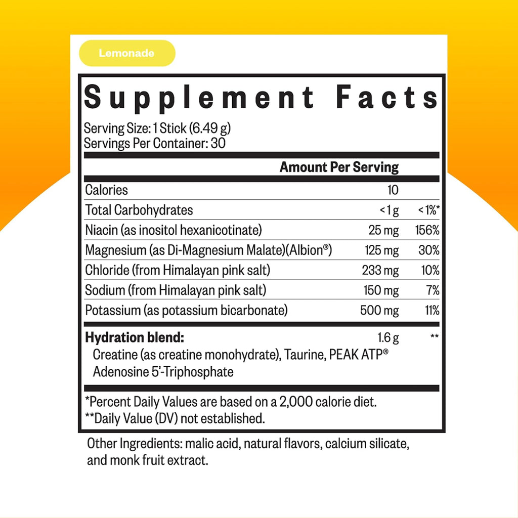 lemonade electrolyte powder for hydration