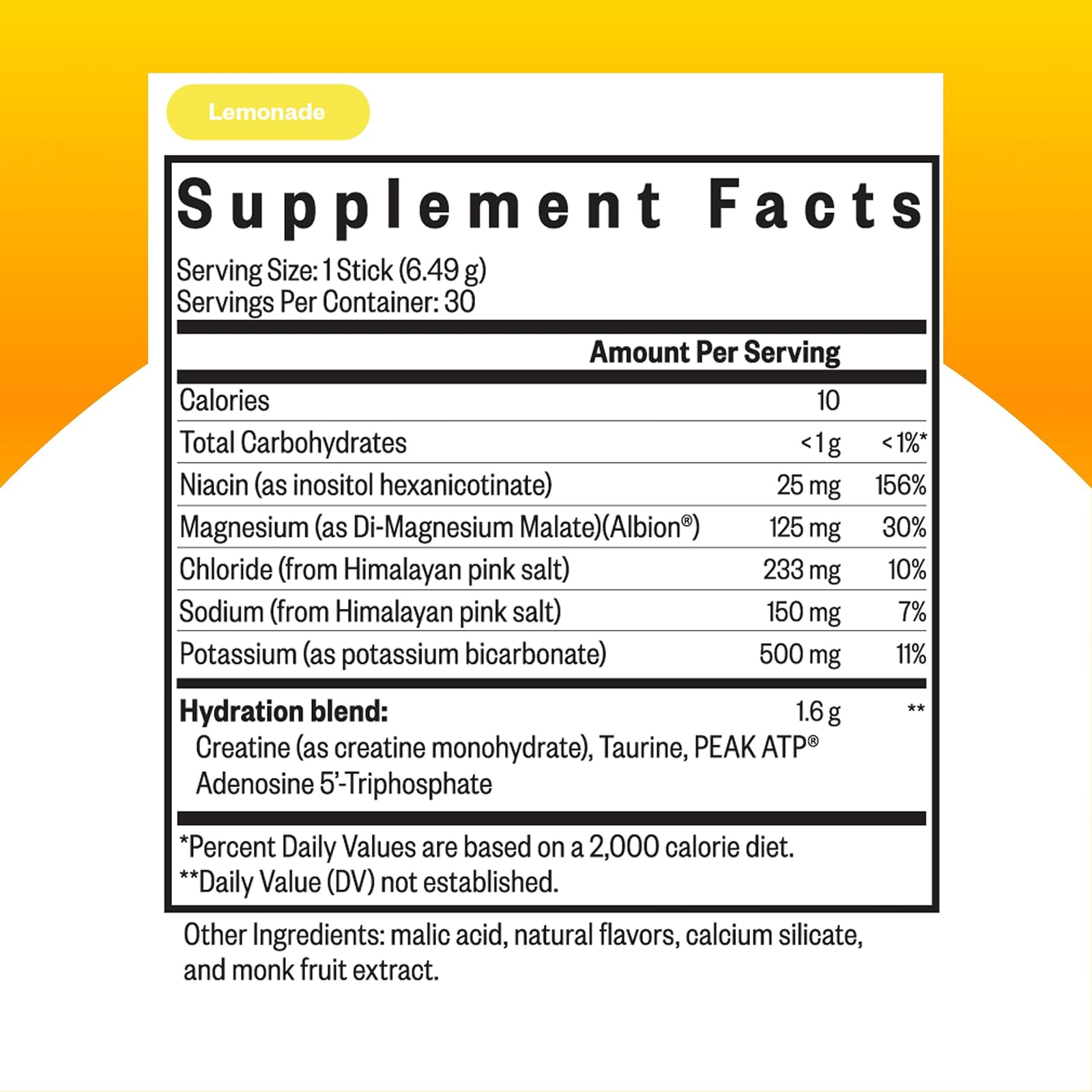lemonade electrolyte powder for hydration