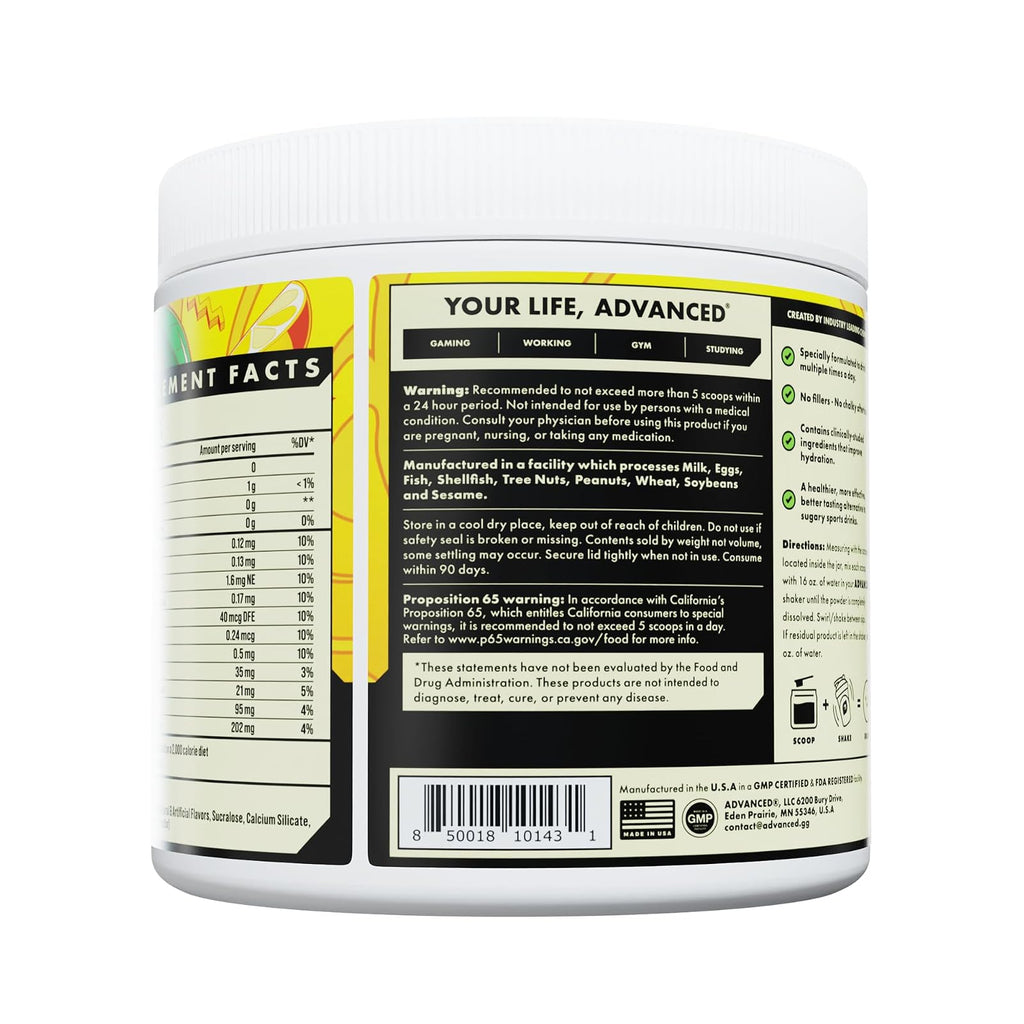 lemonade flavour sports electrolyte powder