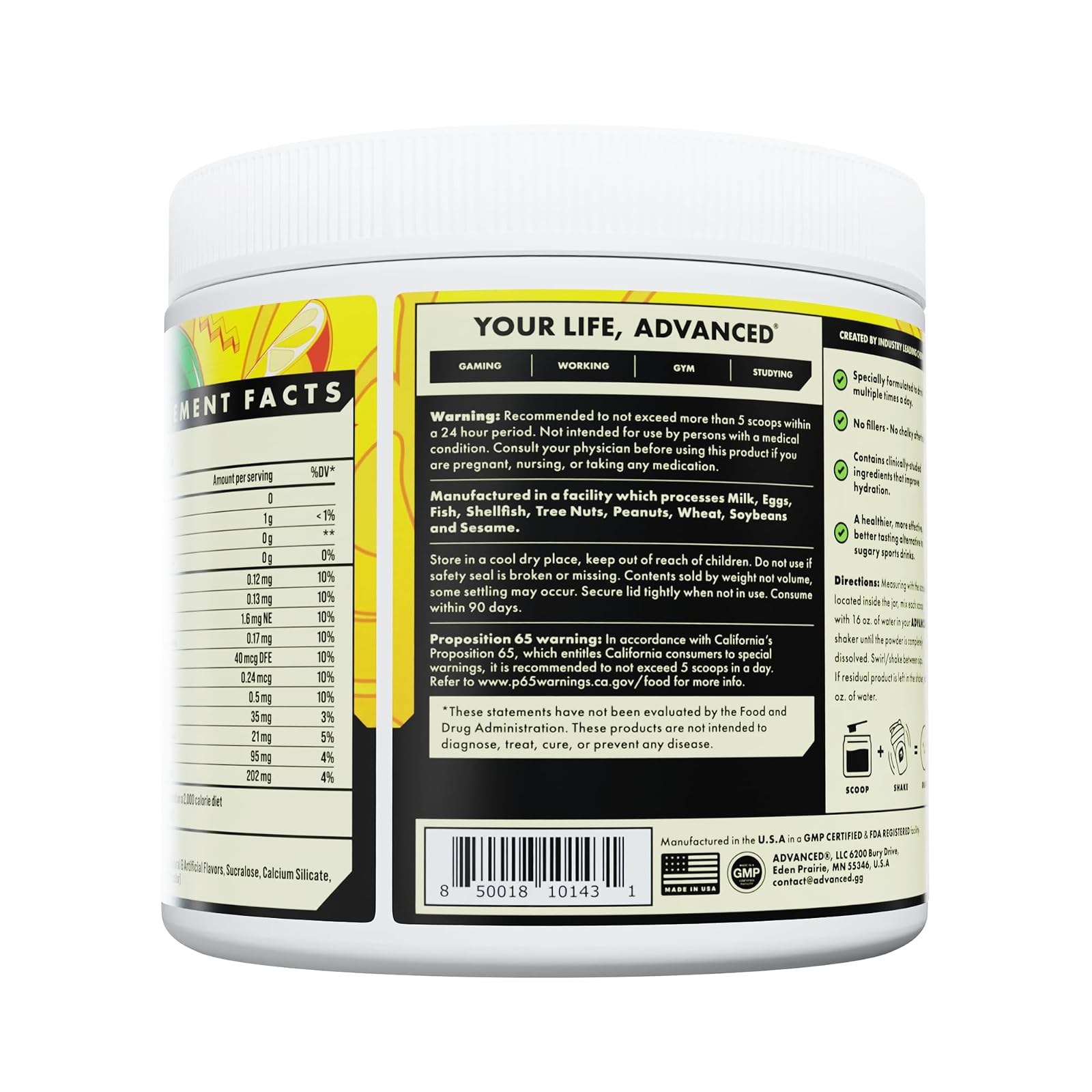 lemonade flavour sports electrolyte powder