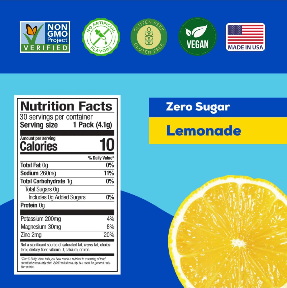 Lemonade flavoured electrolyte drink mix