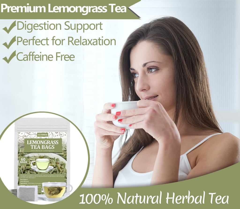 Lemongrass tea bags for digestive health