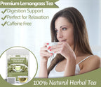 Lemongrass tea bags for digestive health