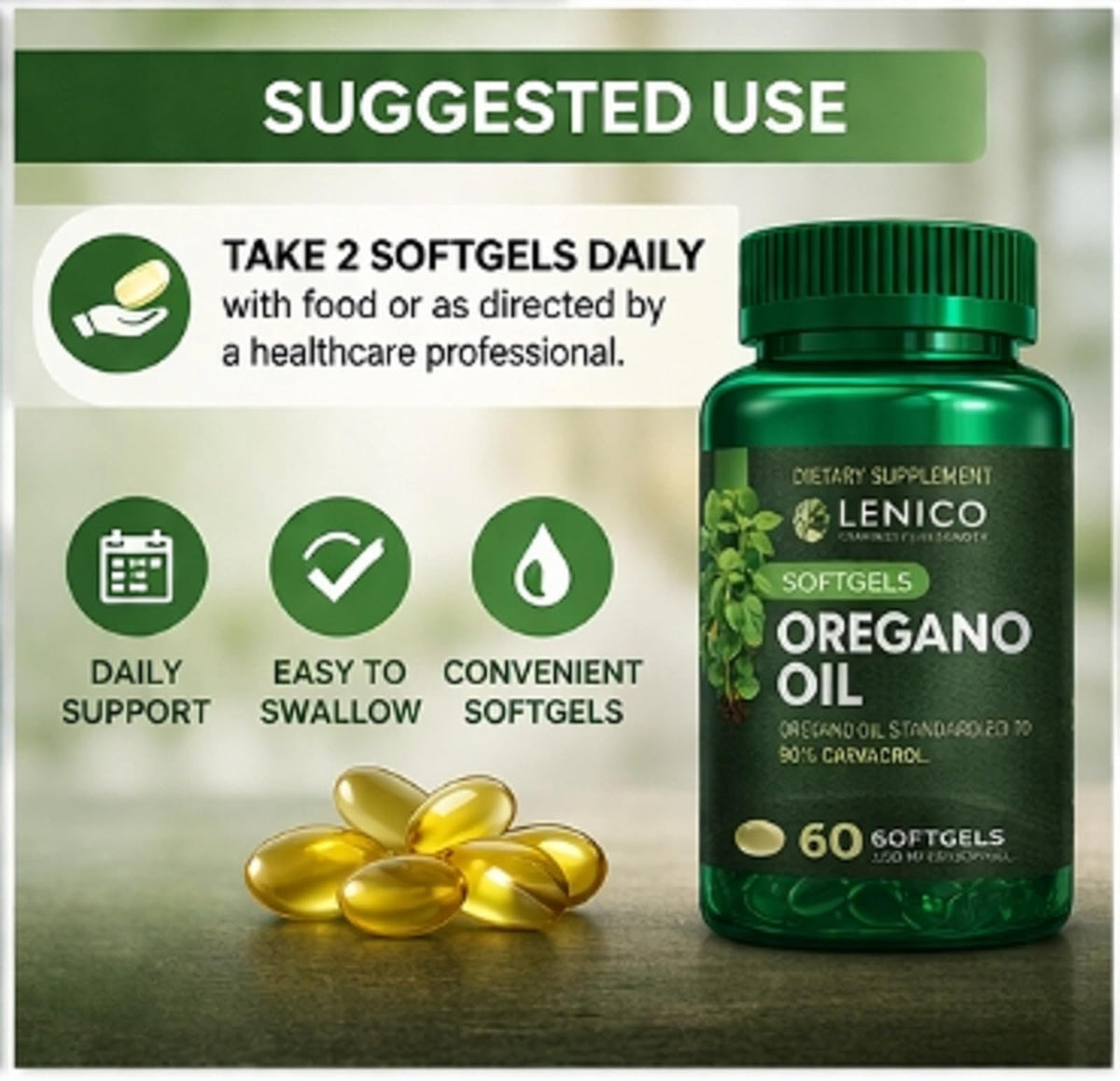 Lenico oregano oil for overall vitality