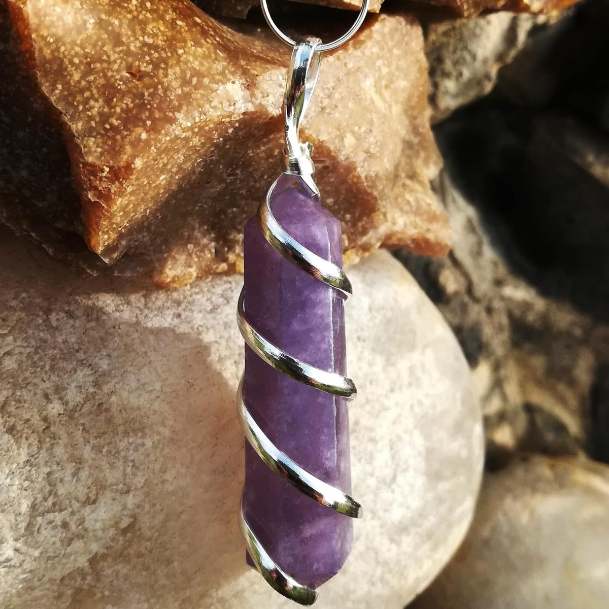 lepidolite pendant for emotional balance