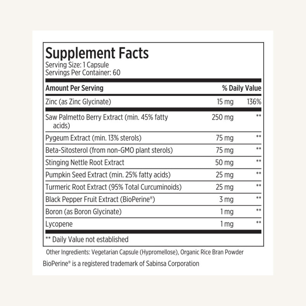 LES Labs saw palmetto health benefits