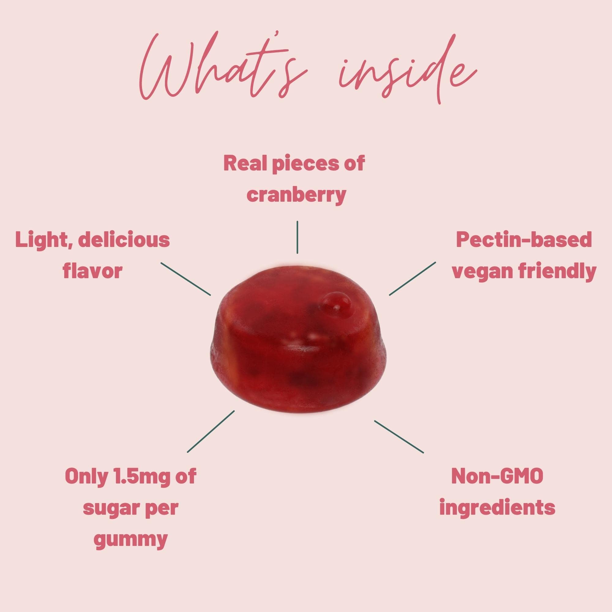 Less tart cranberry gummies for adults