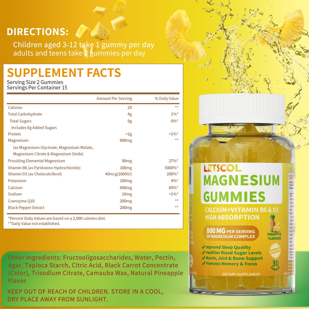 LETSCOL magnesium gummies for better sleep