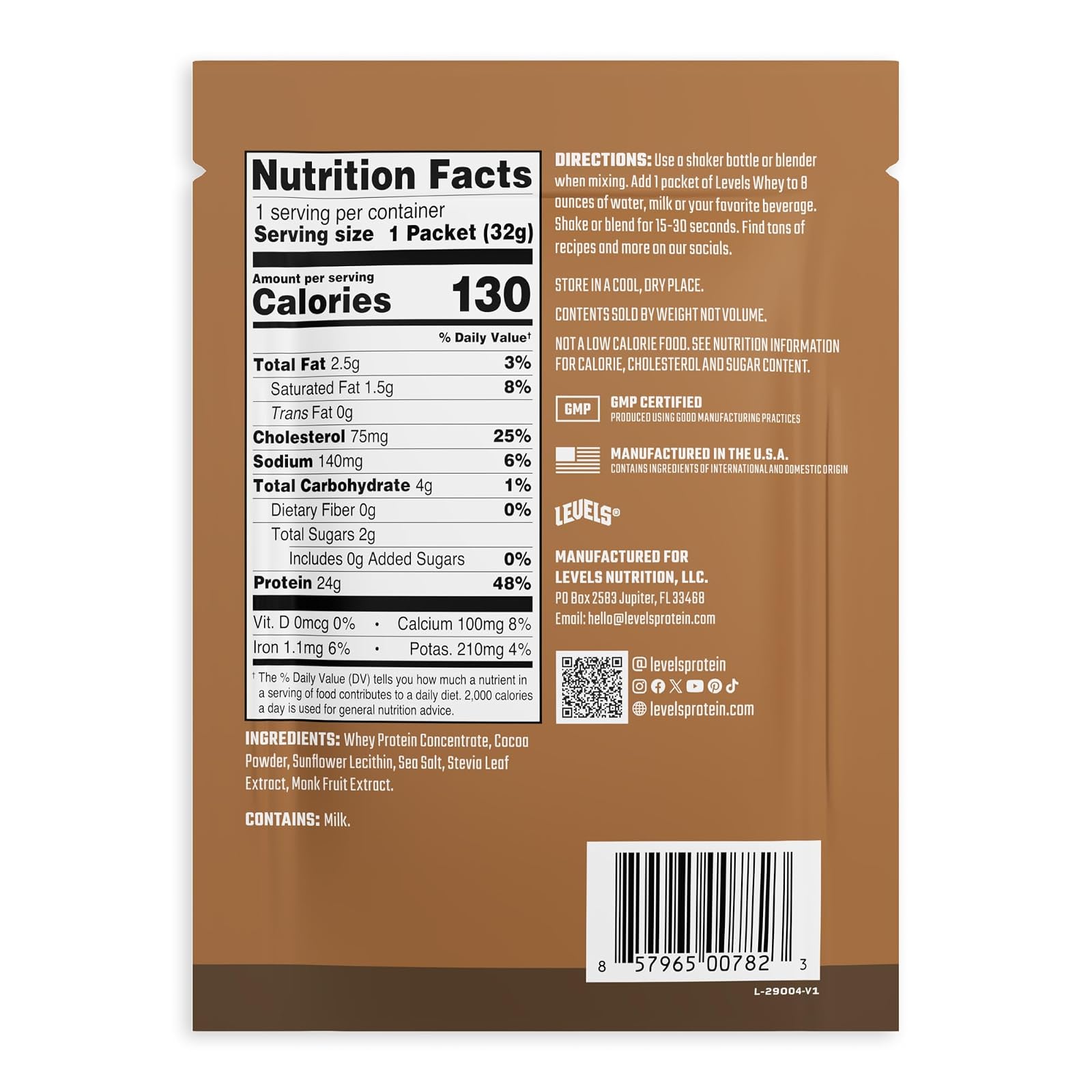Levels whey protein nutrition boost