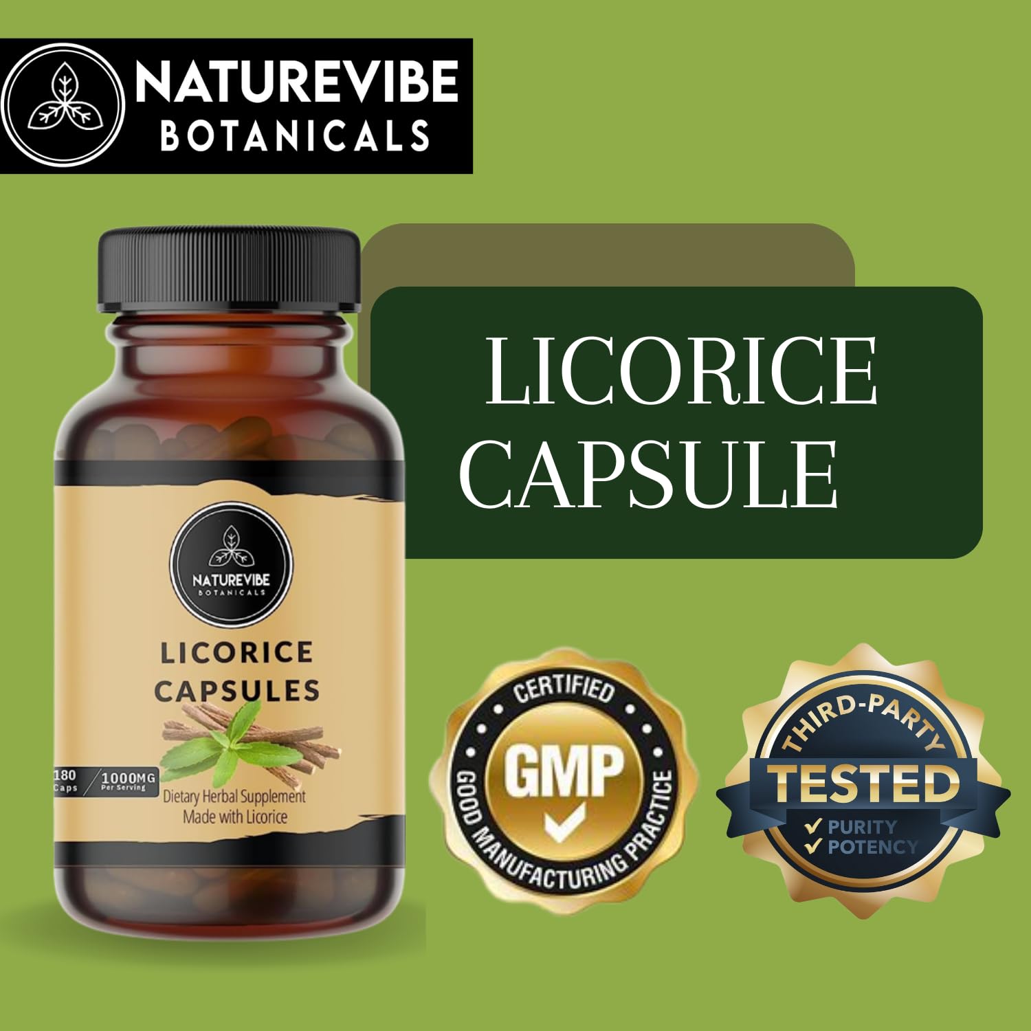 Licorice root capsules for energy enhancement