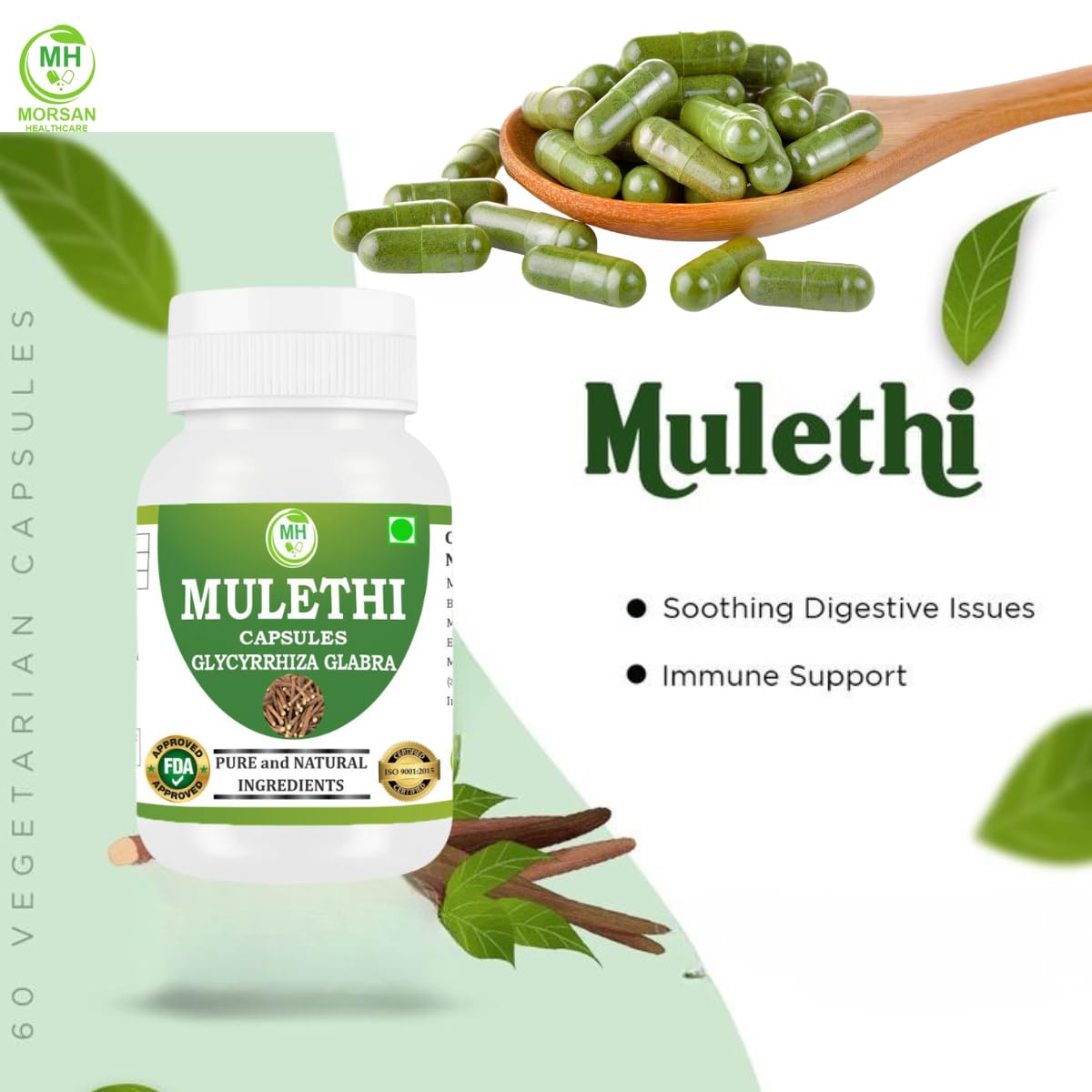 Licorice root herbal remedy capsules
